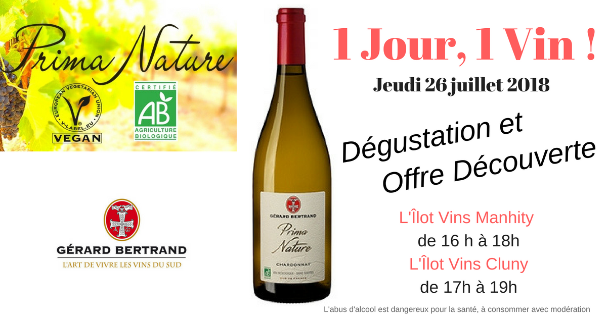 1 Jour, 1 Vin | Dégustation Vin Bio Prima Nature Chardonnay de Gérard ...