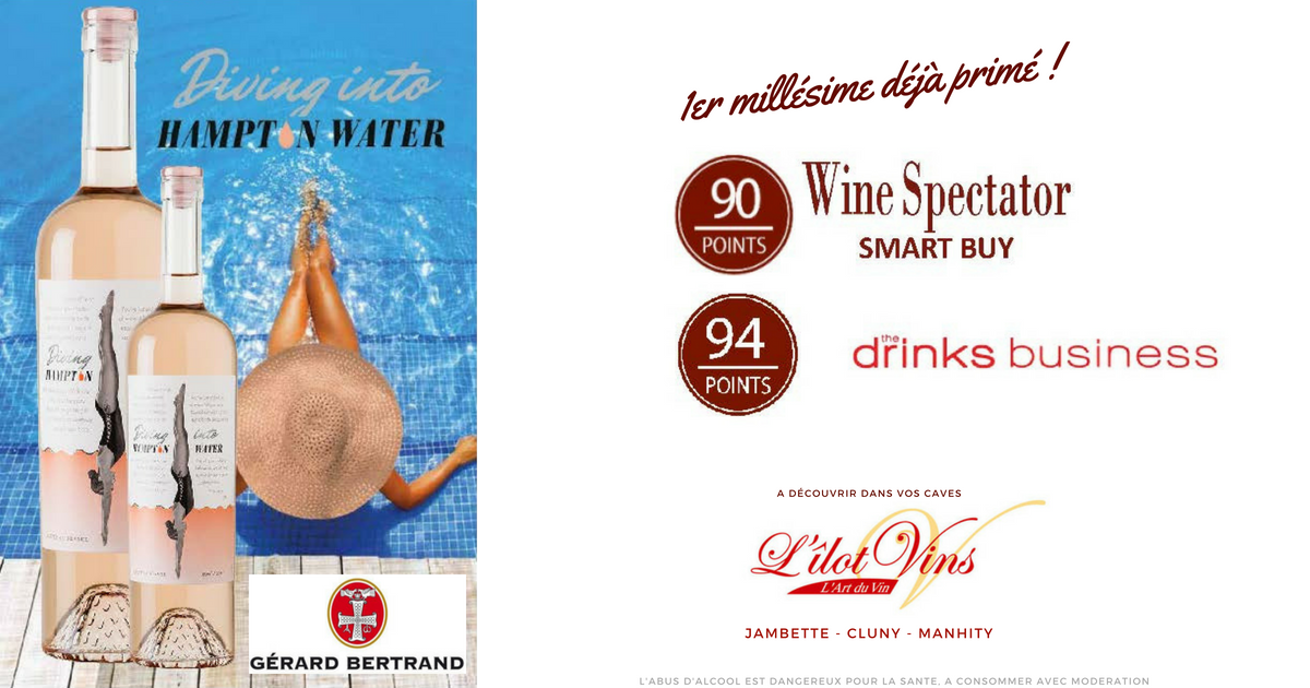Vin Rosé Diving into Hampton Water de Gérard Bertrand | Cave L'îlot ...