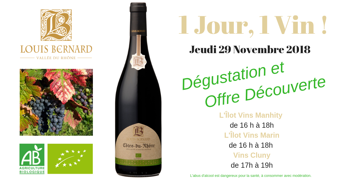 1 Jour 1 Vin | Dégustation Côtes du Rhone | Cave L'îlot Vins Martinique