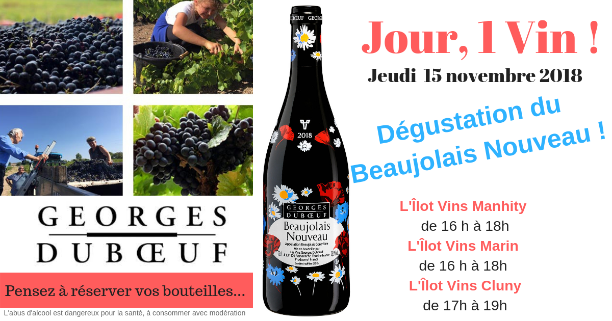 1 Jour 1 Vin | Dégustation Beaujolais Nouveau | Cave L'îlot Vins Martinique