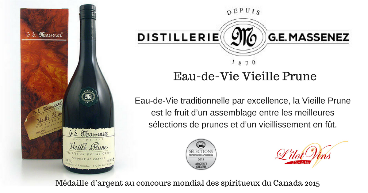 Eau-de-Vie Vieille Prune | Distillerie G.E. Massenez | Cave L'îlot Vins ...