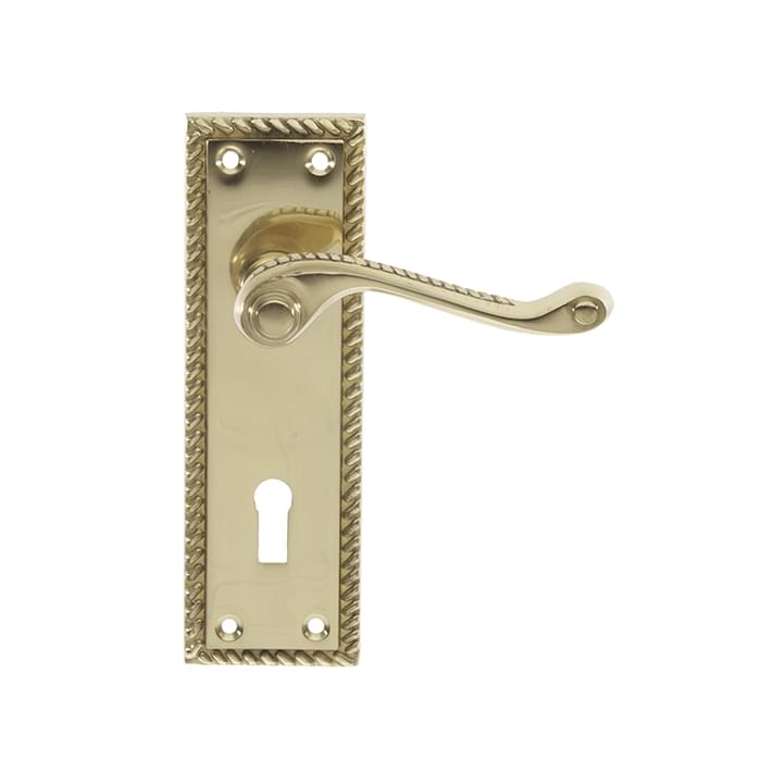 GEORGIAN LEVER LOCK POL. BRASS