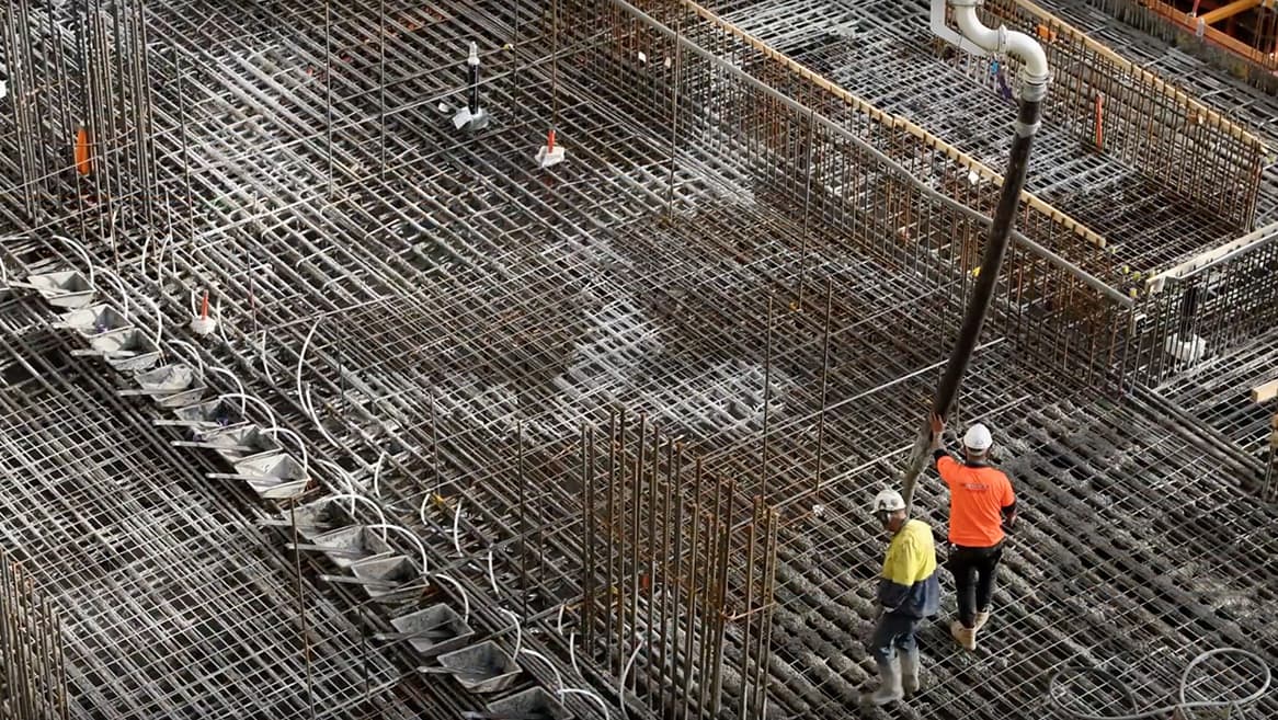 Melbournes biggest raft concrete pour completed in a day