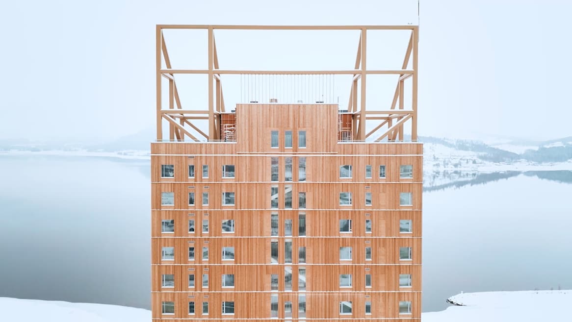 Worlds tallest all timber building nears completion