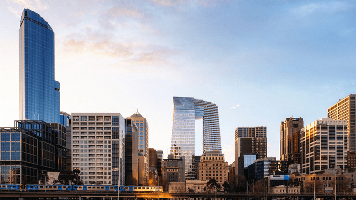 Melbournes pantscraper reaches major milestone