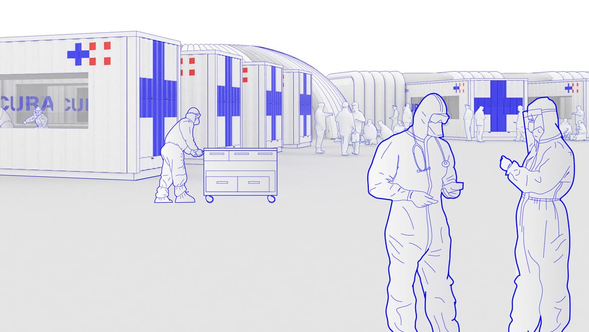 Intensive care units from shipping containers
