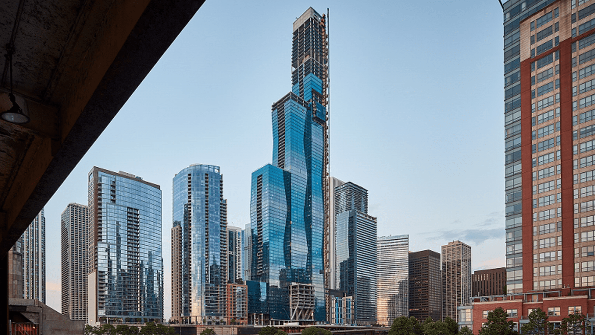 Chicago 101 vista tower nears completion