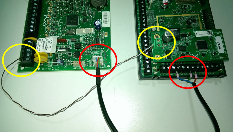 Paradox Panel to WebWay cabling connection